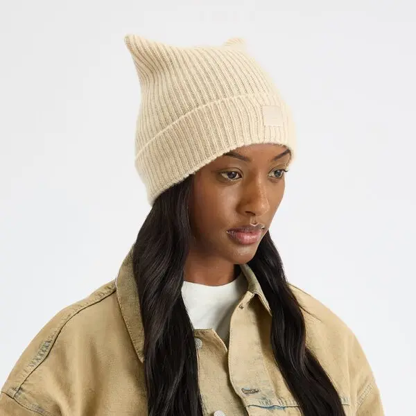 Acne Studios Kua Ears Beanie - Oatmeal Melange | Editorialist